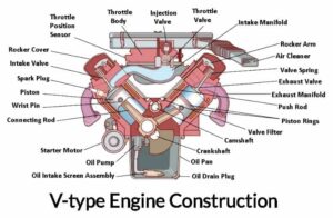 V Engine: Diagram, Parts, Working, Types, Uses [with PDF]
